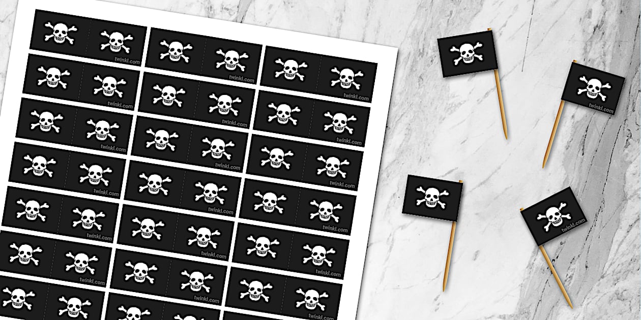 Printable Pirate Flags for Toothpicks | Twinkl Party