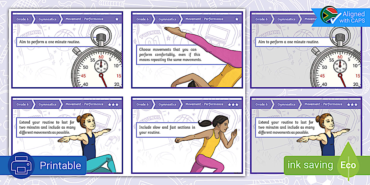 Grade 6 Fitness Gymnastics Movement Differentiation Cards