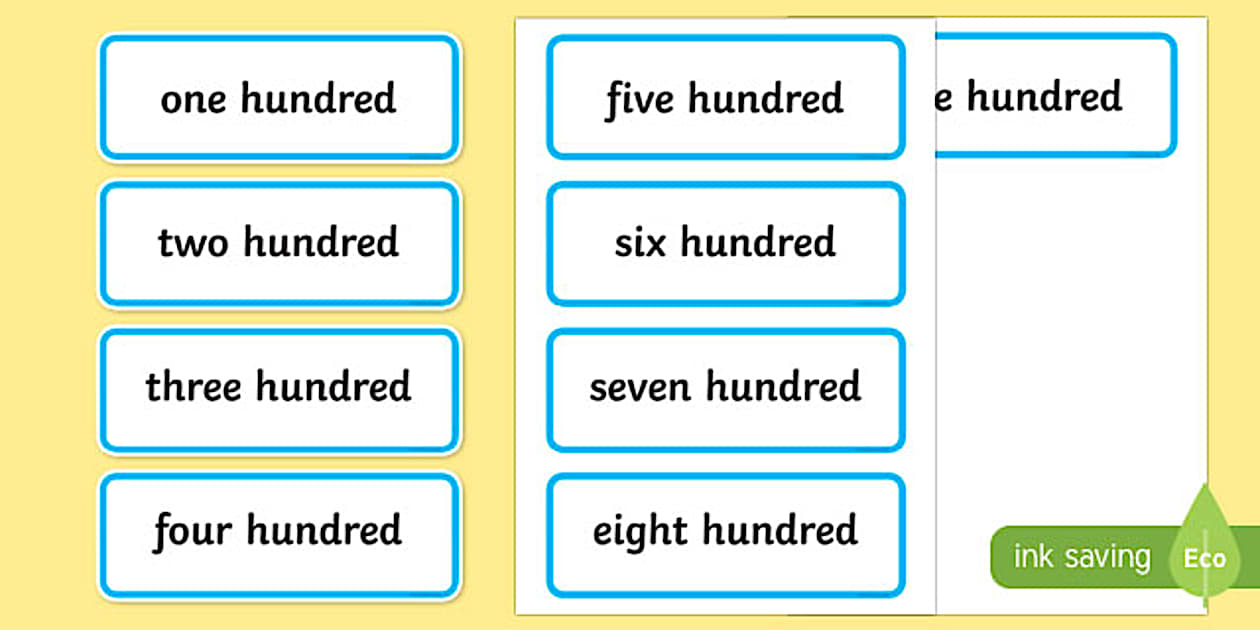 Cursive Multiples of 100 in Words (teacher made) - Twinkl