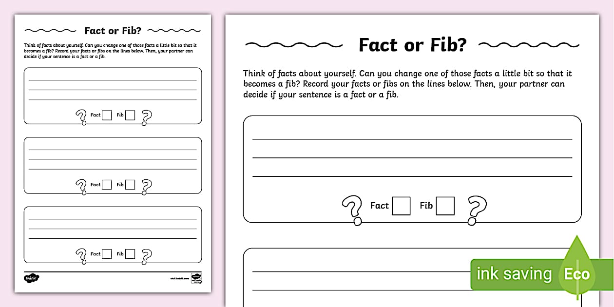 Fact or Fib Sentence Writing Activity – KS1 Resource