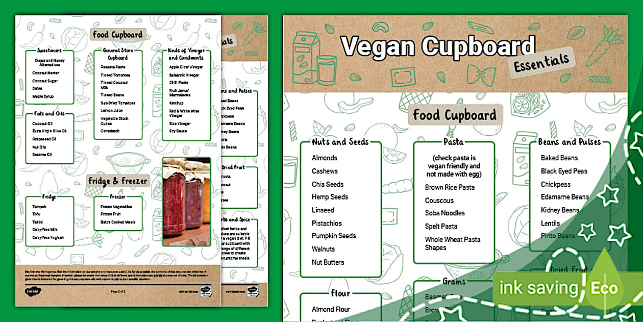 Vegan Cupboard Essentials (teacher made) - Twinkl