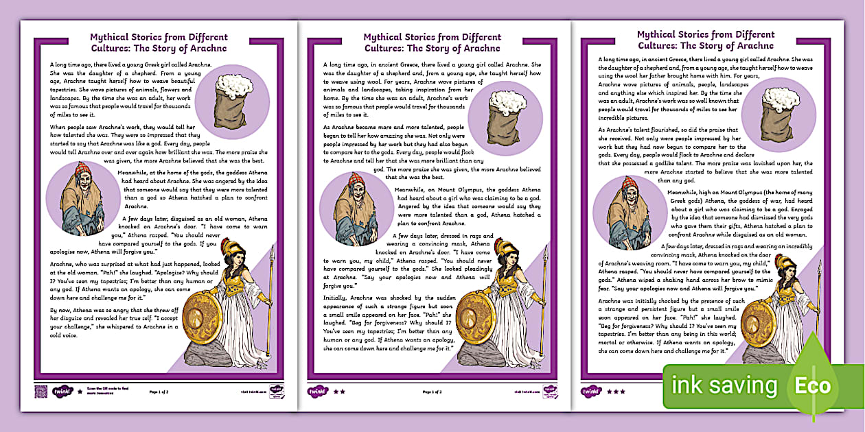 LKS2 Mythical Stories from Different Cultures: The Story of Arachne ...