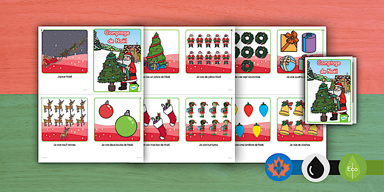 Christmas Counting Emergent Reader French (teacher made)