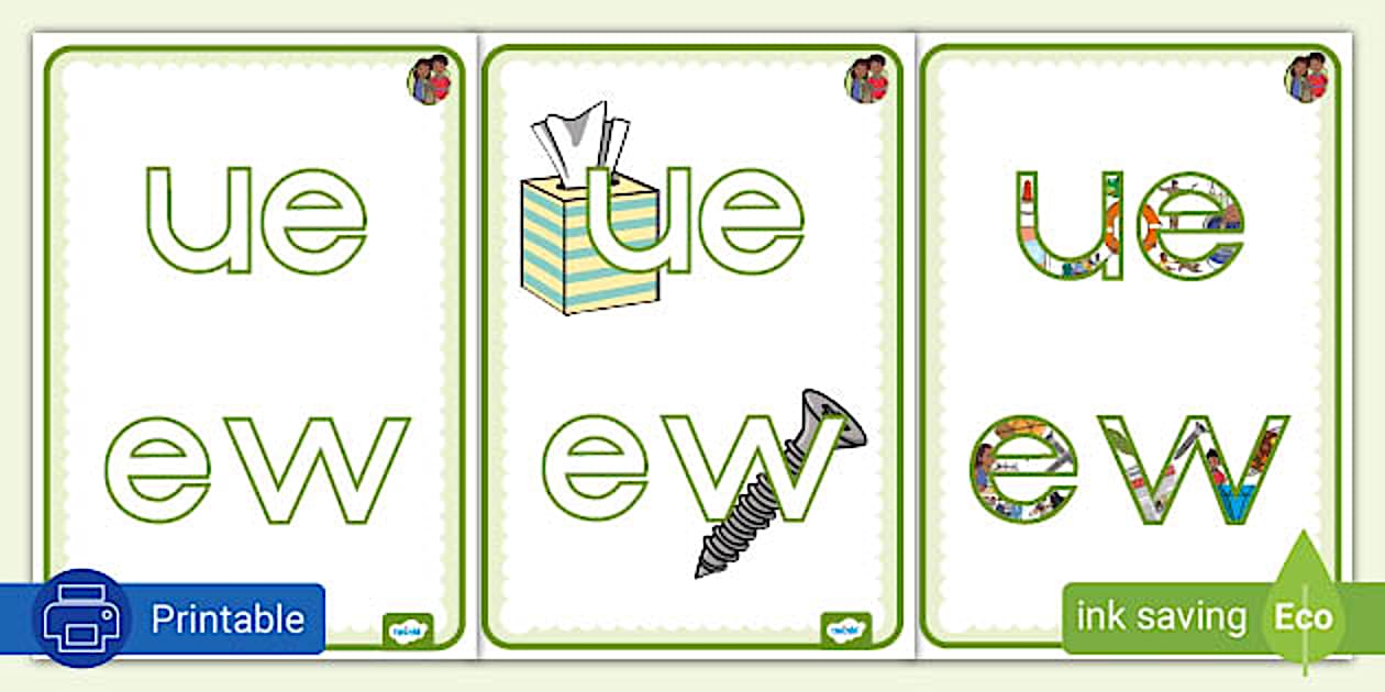 Grade 3 Phonics: ue, ew Sound Posters (teacher made)