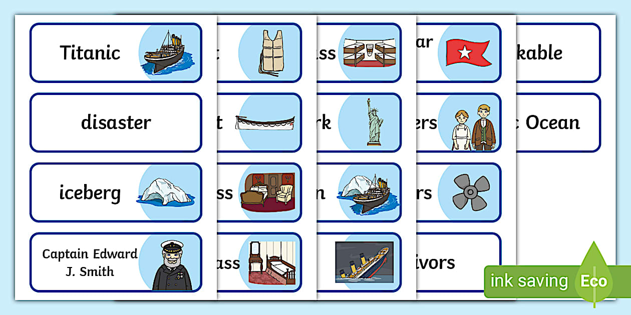 The Titanic Word Cards - Twinkl