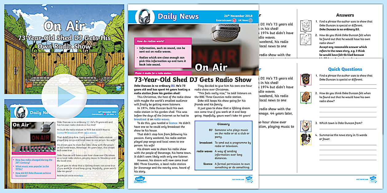 Daily News, Shed DJ Lesson Plan | Primary Resources - Twinkl