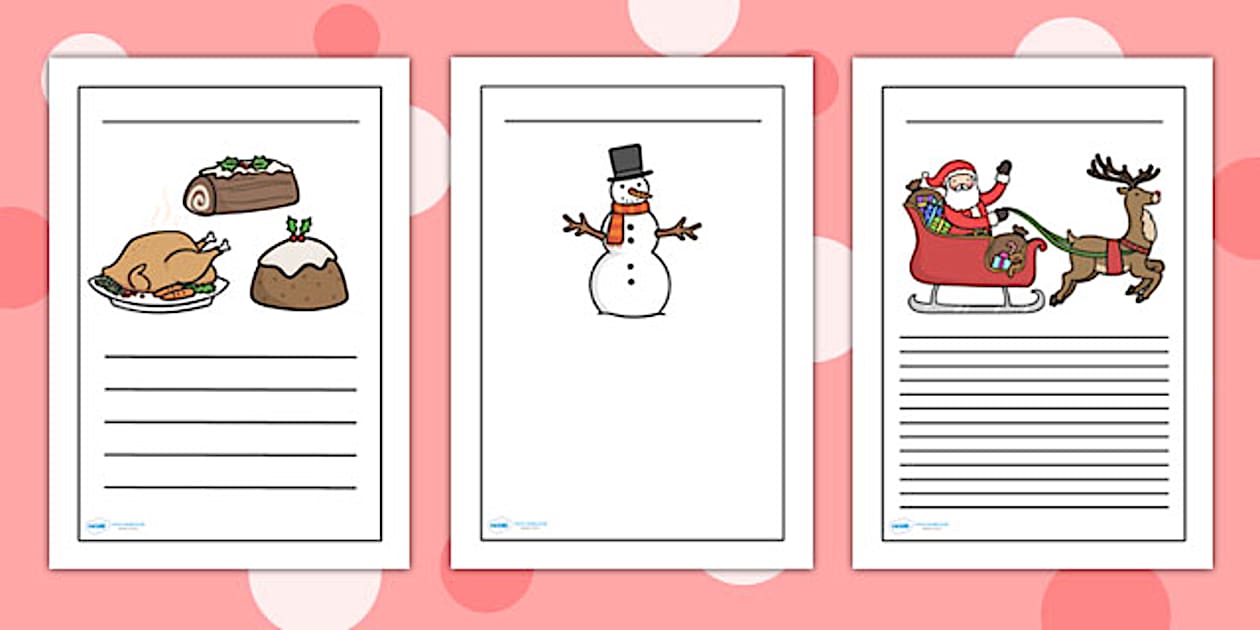 Christmas Themed Writing Frames - Twinkl
