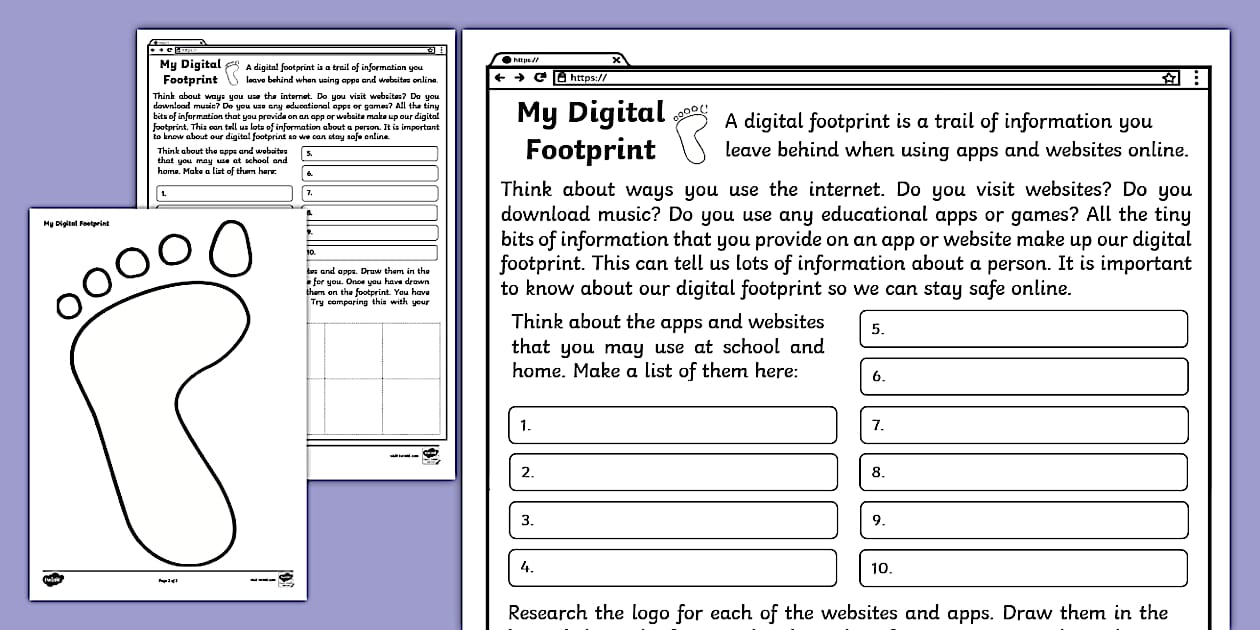 My Digital Footprint KS1 - Twinkl - Computing (teacher made)
