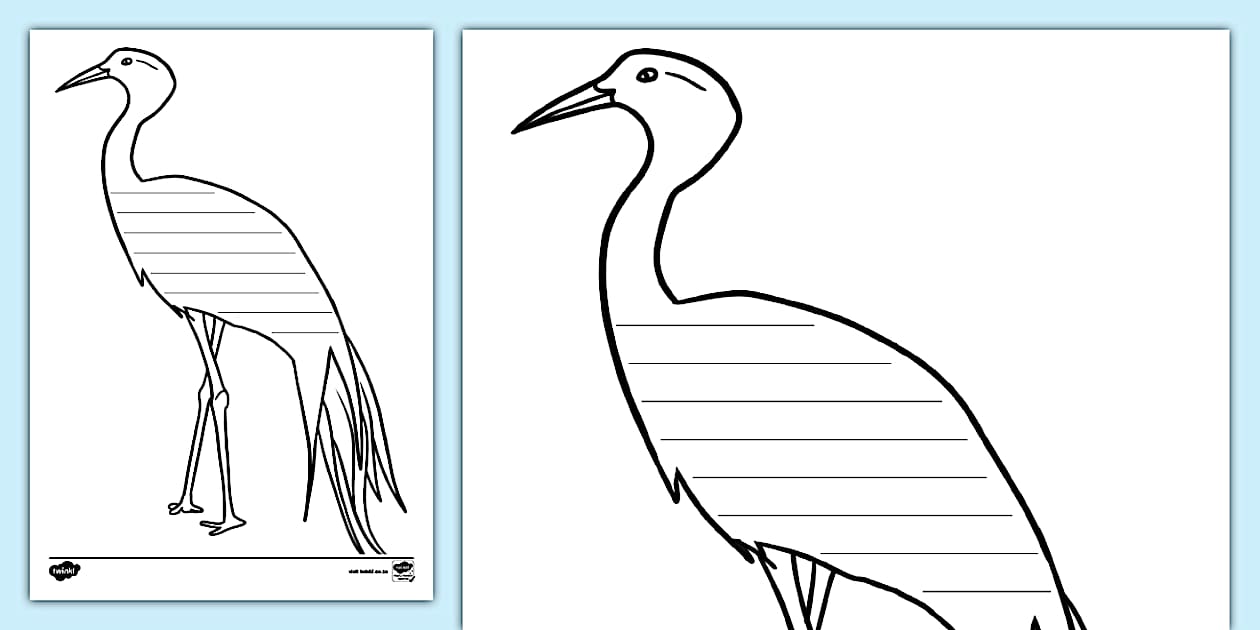 Foundation Phase - Worksheet: Blue Crane Writing Template