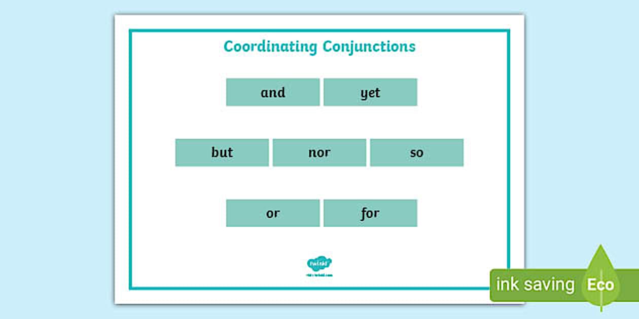 Using this Coordinating Conjunctions Word Mat List - Twinkl