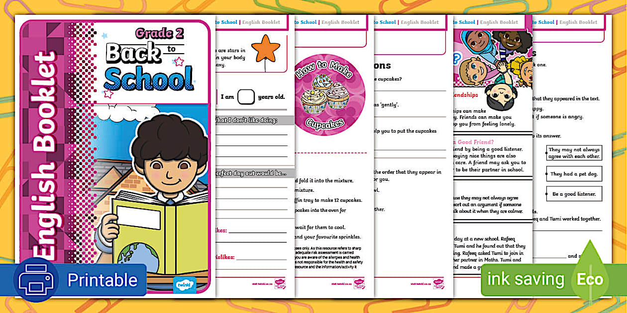Back to School Grade 2 English Booklet - South Africa