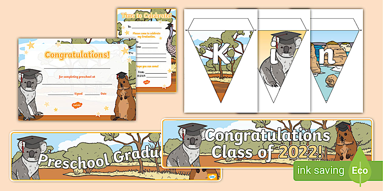Preschool Graduation Pack - Australian Animals Theme