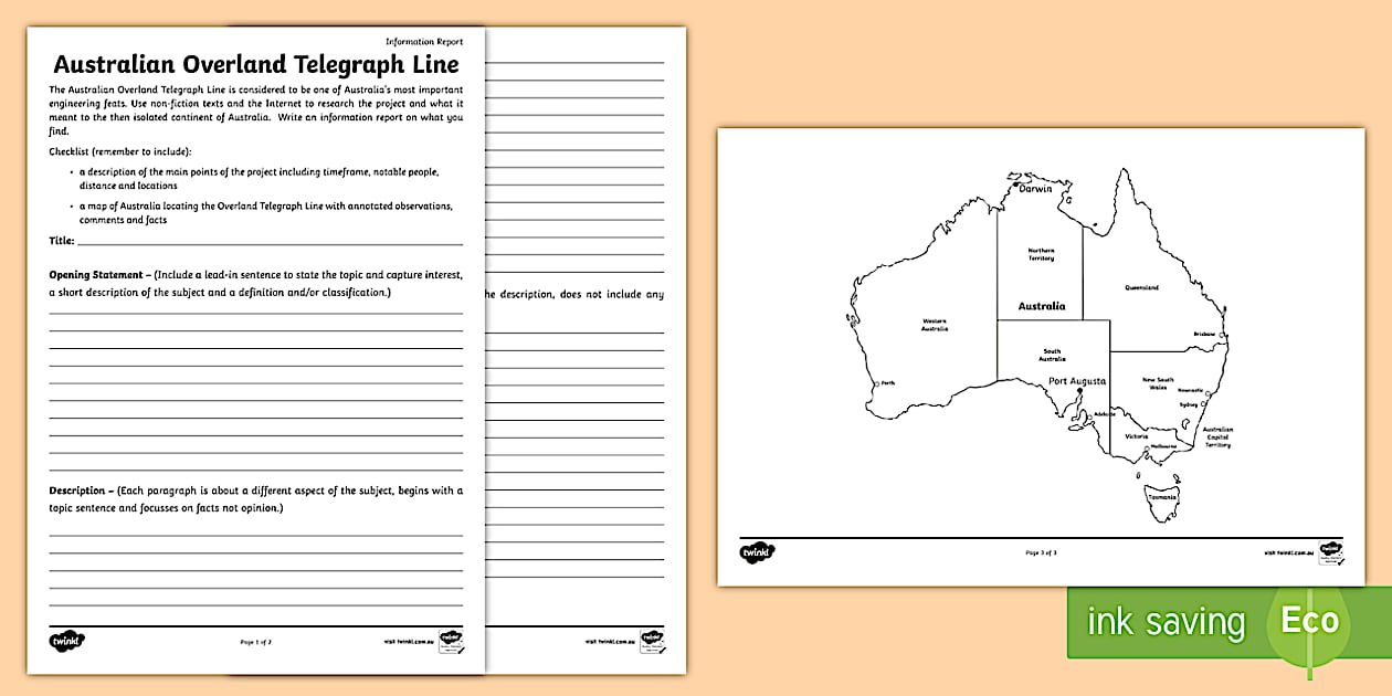 Australian Overland Telegraph Line Report Writing Template