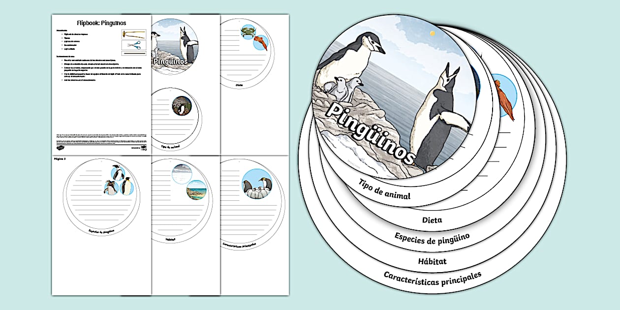Flipbook: Pingüinos (teacher made) - Twinkl