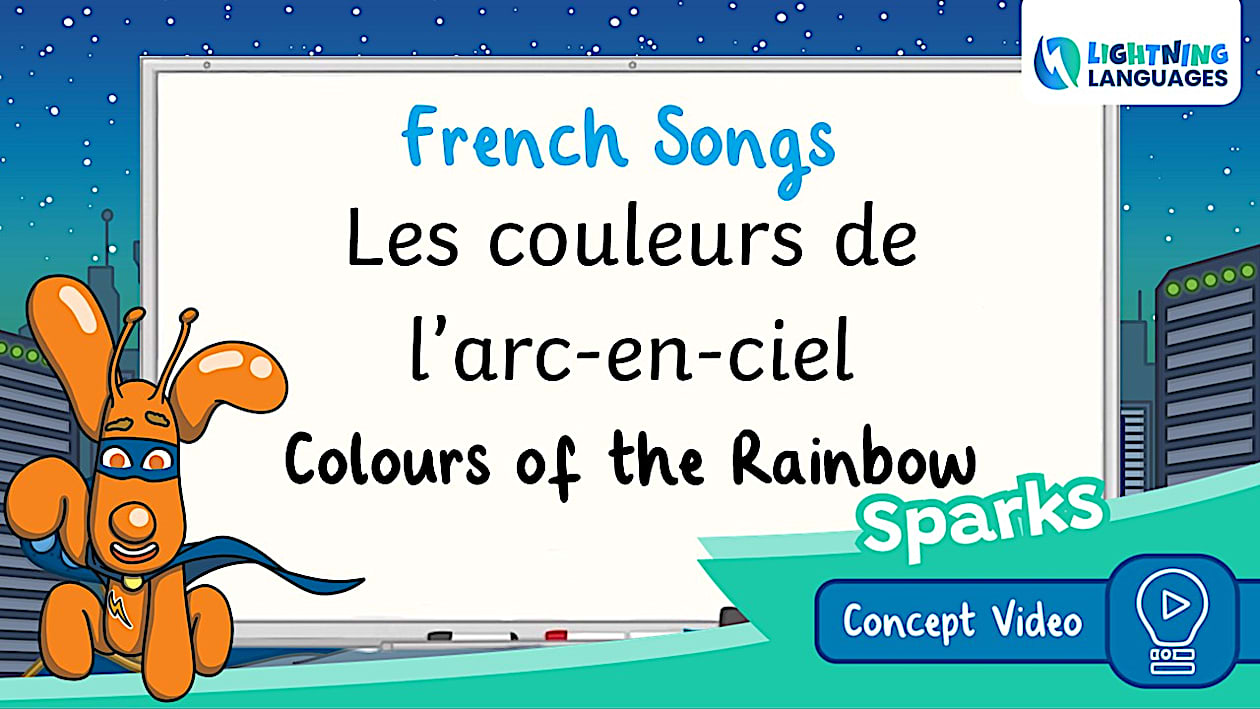 👉 Lightning Languages | French | Sparks | Colours of the Rainbow Song ...