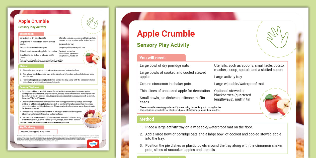 Apple Crumble Sensory Play Activity | Sensory Play | Twinkl