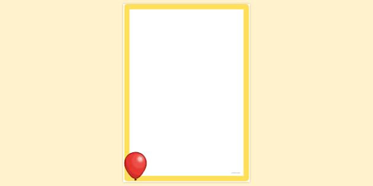 Birthday Balloon Page Border | Page Borders | Twinkl