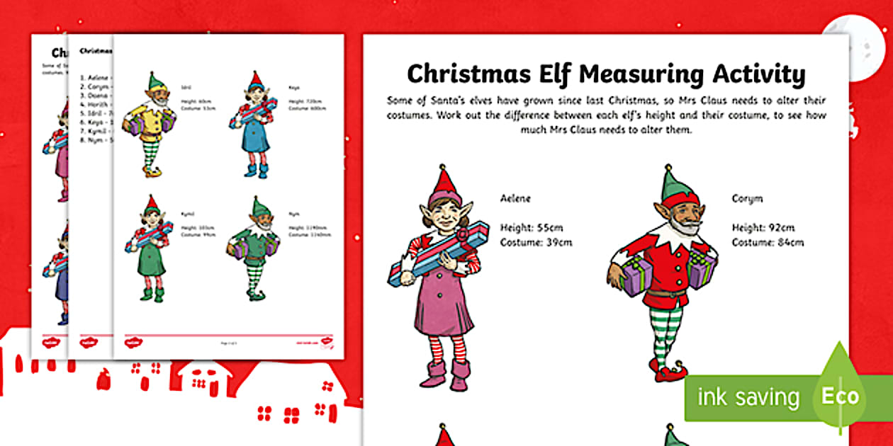 👉 Christmas Elf Measuring Activity (teacher made)