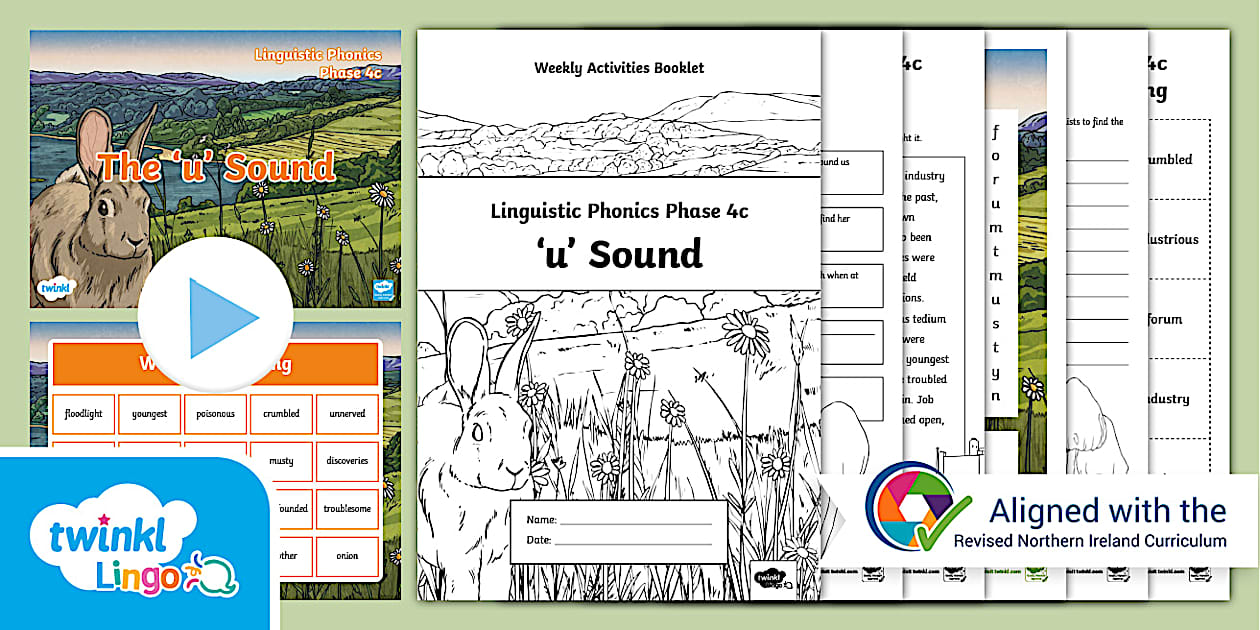 NI Linguistic Phonics Phase 4c 'u' Sound Activities Pack