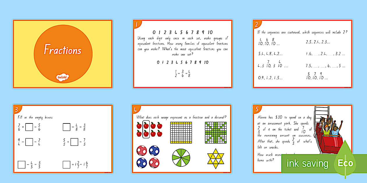 Fractions Challenge Cards (teacher made) - Twinkl