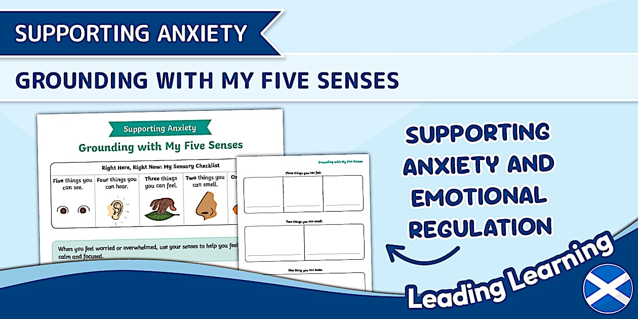 Supporting Anxiety - Grounding with My Five Senses Activity
