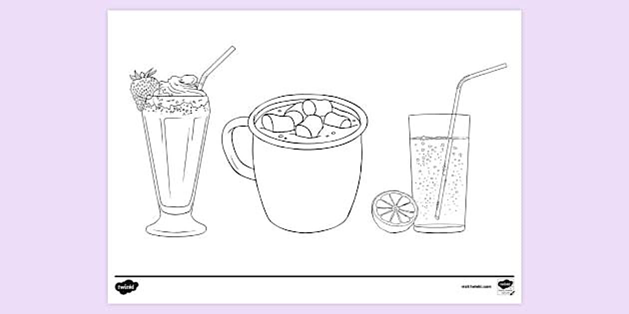 Drink Colouring Page - Colouring Sheets (teacher made)