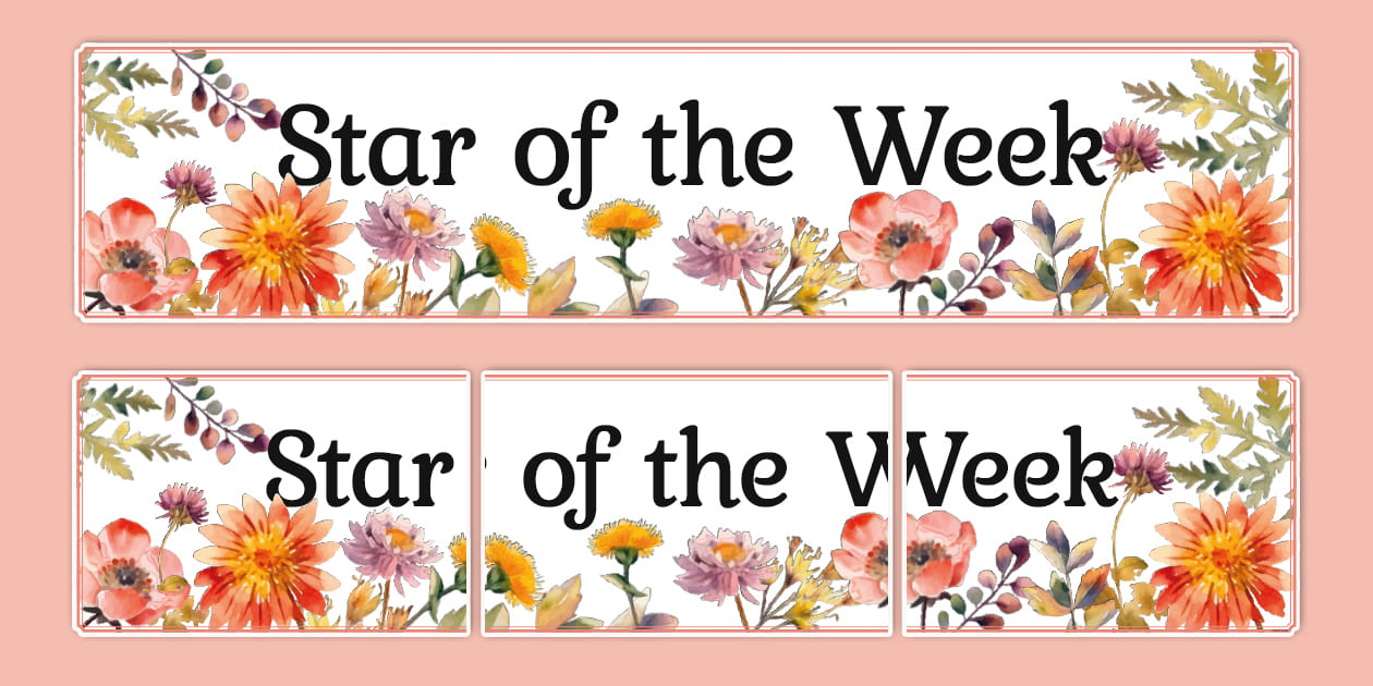 Wildflower Botanical Themed Star of the Week Display Banner
