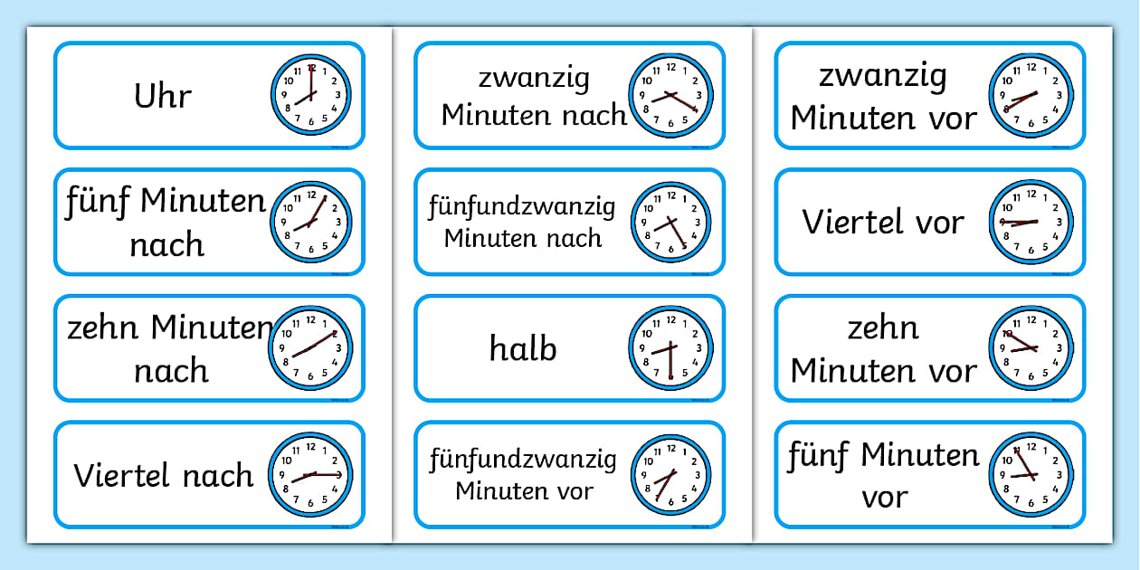 Die Uhrzeit - Karten (Lehrer gemacht) - Twinkl