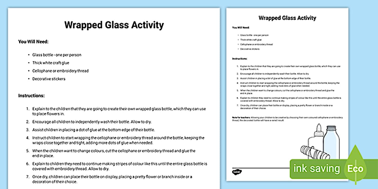 Wrapped Glass Activity (teacher made) - Twinkl