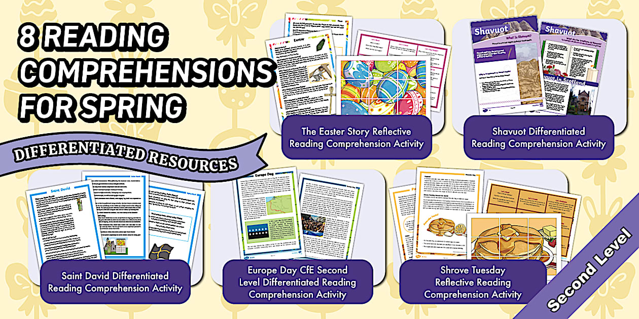 Spring CfE Second Level Reading Comprehensions Pack