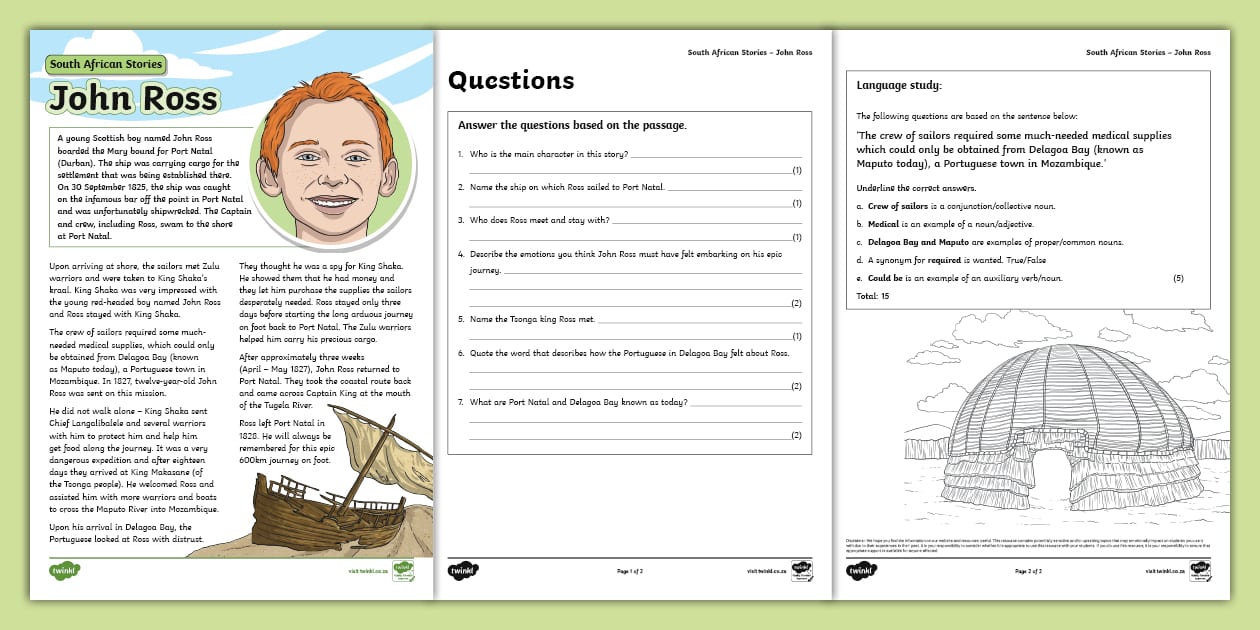 South African Stories: John Ross (teacher made) - Twinkl