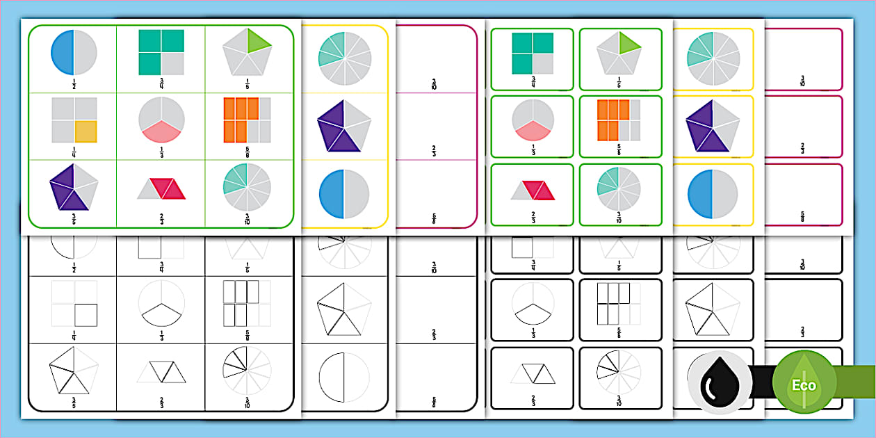 Fractions Bingo Game (teacher made) - Twinkl