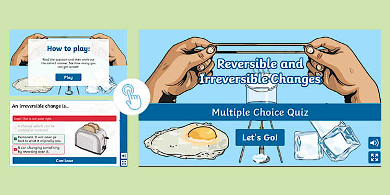 Reversible and Irreversible Changes Quiz - Twinkl