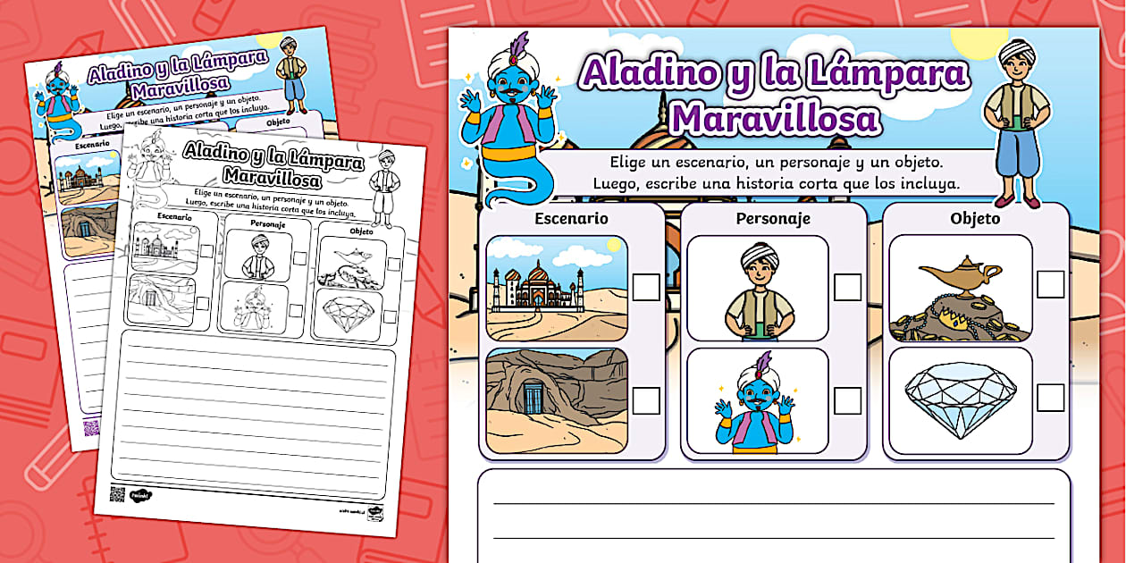 Guía de Trabajo: Escritura creativa - Aladino y la Lámpara Maravillosa