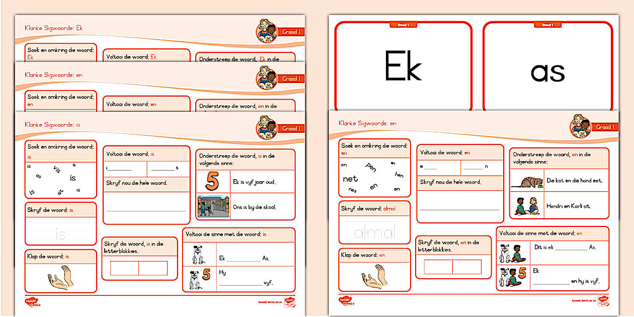 Graad 1 Klanke Sigwoorde a, s (teacher made) - Twinkl