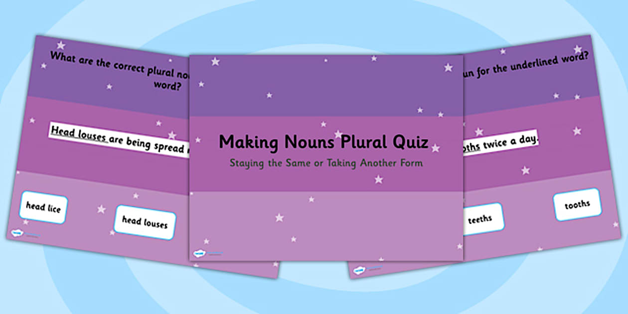 Making Nouns Plural SPaG PowerPoint Quiz (teacher made)