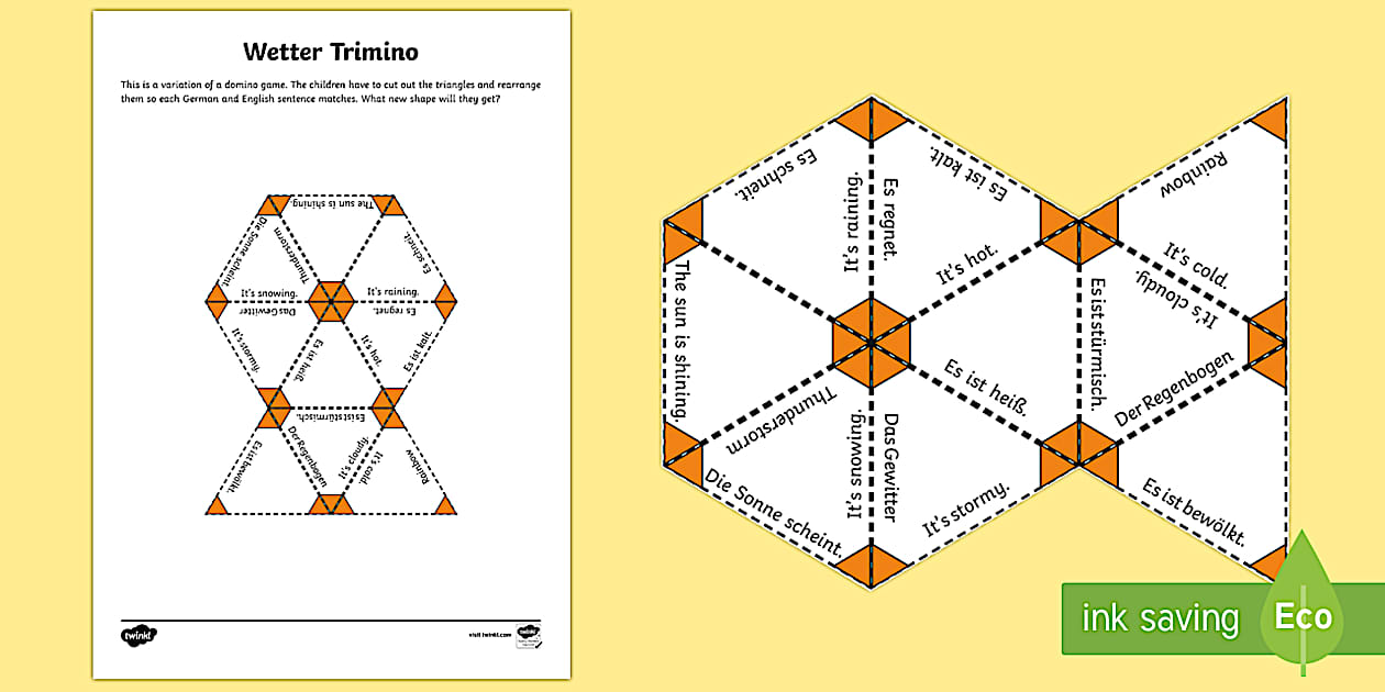 Weather Vocabulary Jigsaw Activity German