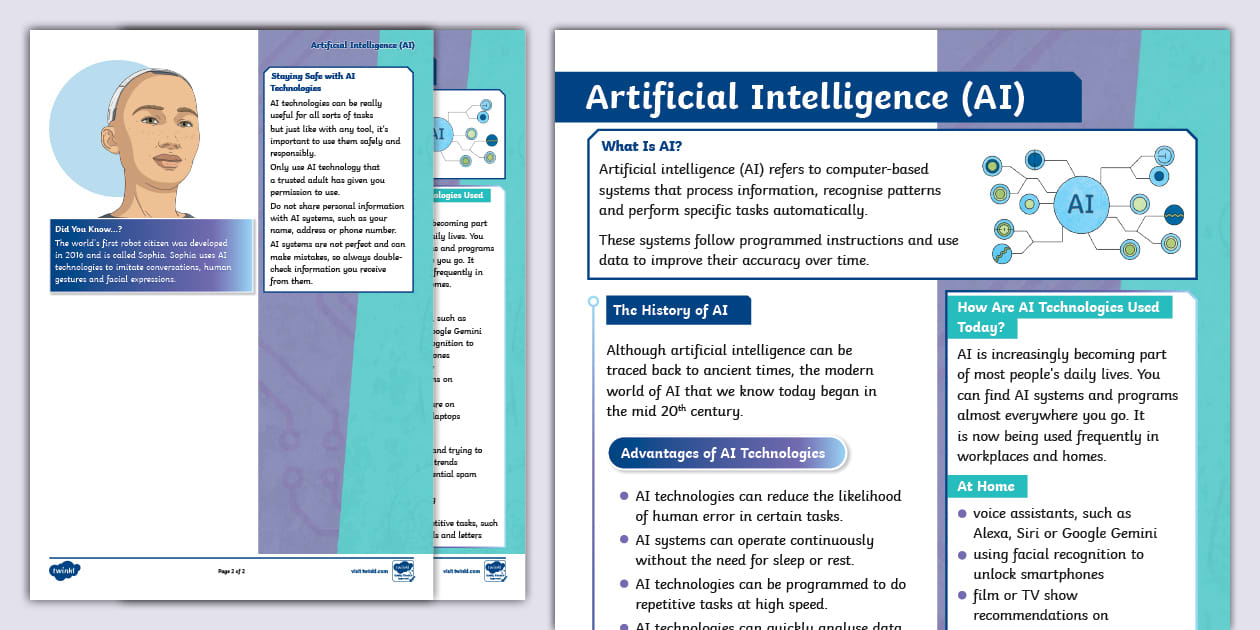 Artificial Intelligence (AI) Fact File (teacher made)