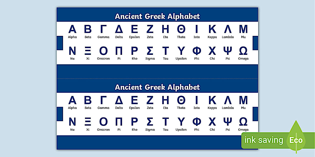 Ancient Greek Alphabet Writing Desk Strip - KS2 - Twinkl