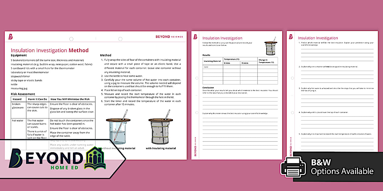 Insulation Investigation (Science Home Learning) - Twinkl