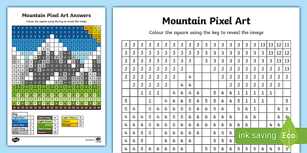 Mountain Pixel Art Template