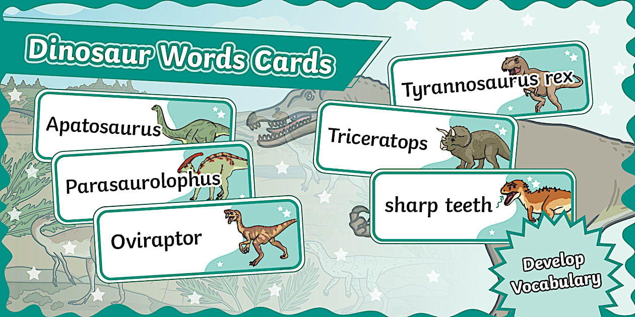 Dinosaur Words Cards - KS1