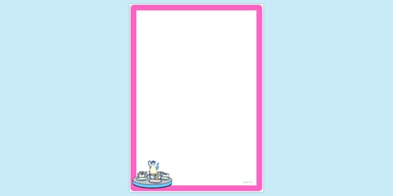 Simple Tea Cup Ride Page Border | Page Borders | Twinkl