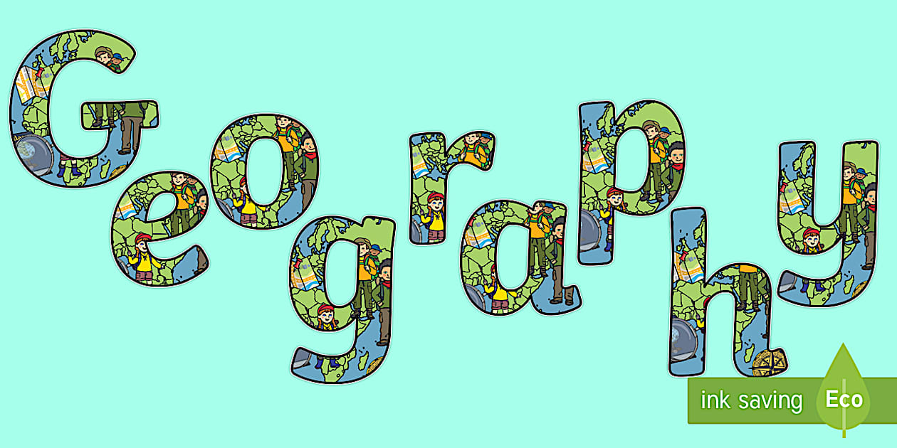 Cursive Geography Lettering Display (teacher made) - Twinkl
