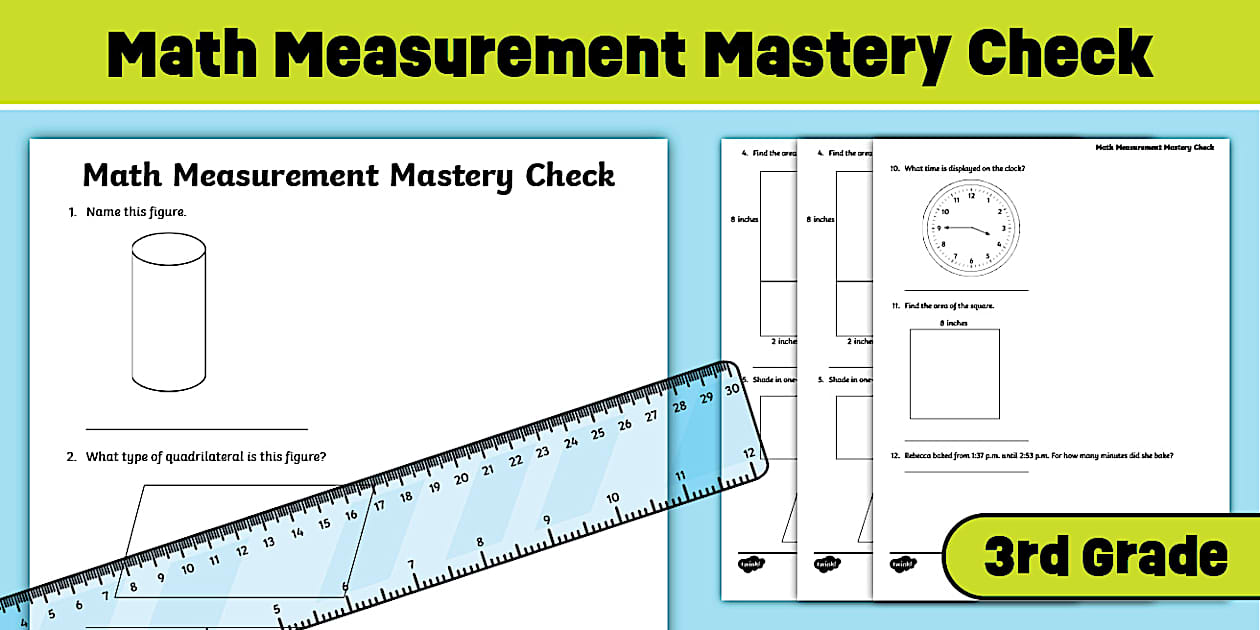 Third Grade Math Measurement Mastery Check Assessment