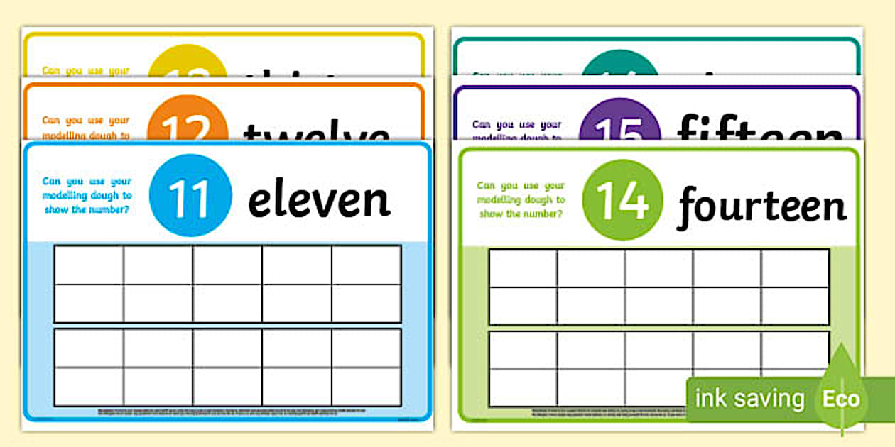 11 to 20 Double Ten-Frame Modelling Dough Mats - Twinkl