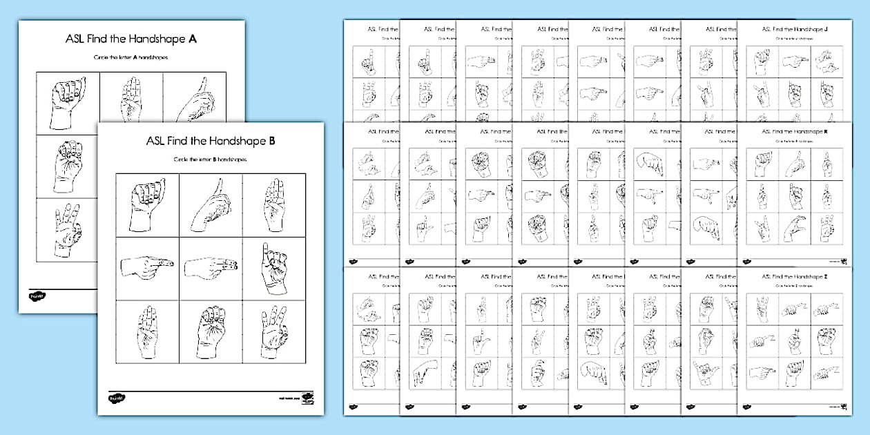 ASL Find the Handshape Alphabet Activity Pack (Teacher-Made)