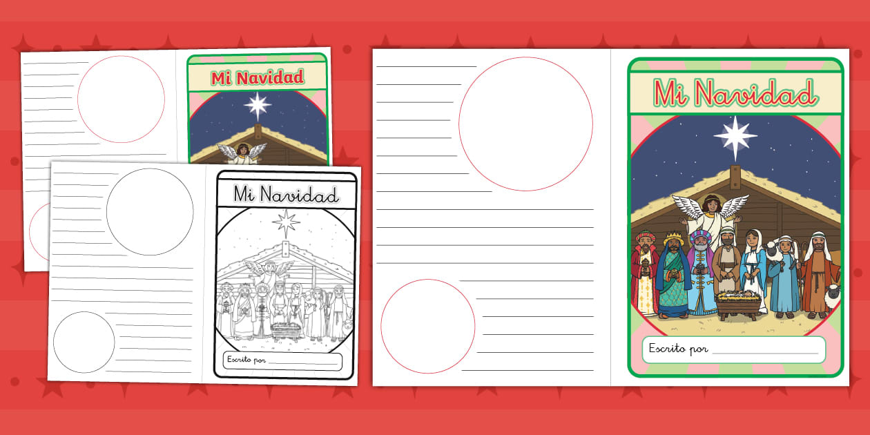 Ficha de actividad: Escritura de libro - Mi Navidad - Twinkl