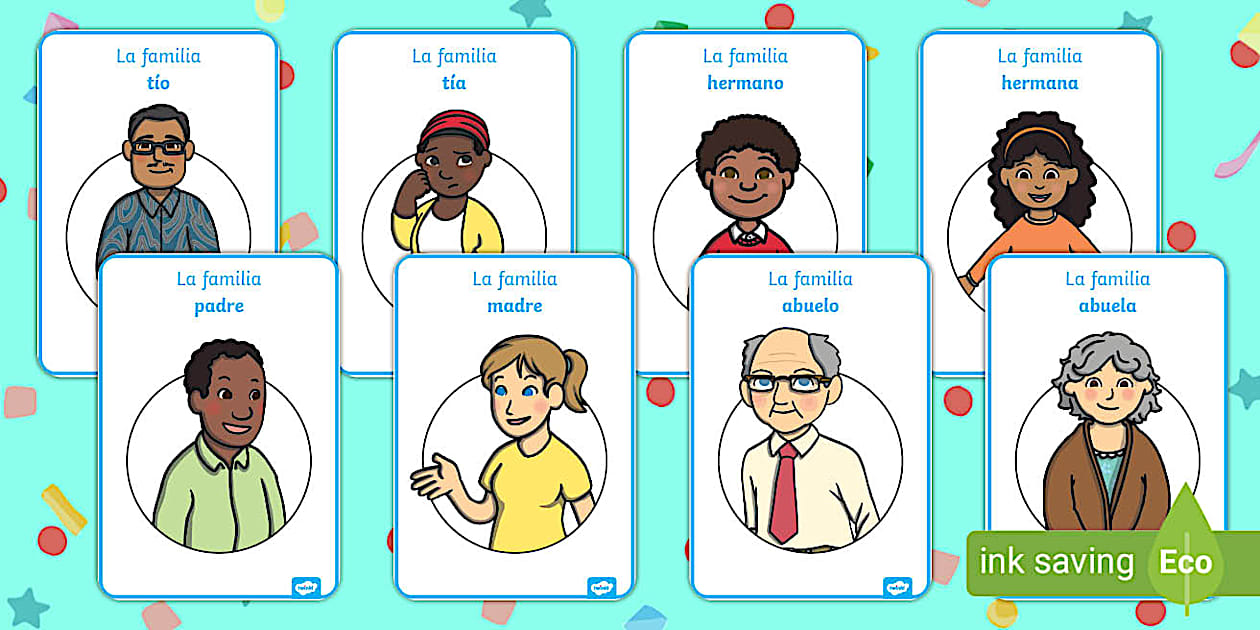 My Family KS1 Family Word Cards Spanish (teacher made)
