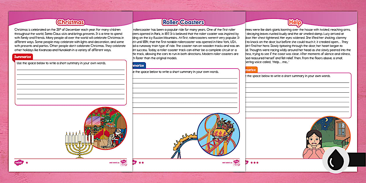 Reading Comp. Differentiated Summary Practice Passages